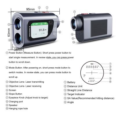 Cina 800m Laser Range Finder Dispositivo di misurazione della distanza digitale Golf Caccia Uso industriale Rangefinder Laser Data Storage in vendita