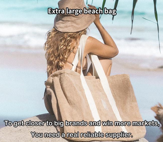 Custom Extra Large Women's Fashion Canvas Beach Tote Bags with Logo, Wholesale Oversized Travel Summer Trip Shoulder Bag Lady