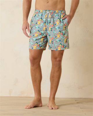 China Custom Swim Trunks Men Quick Dry Floral Print Inseam Stretch Board Shorts With Compression Liner Swimming Suits for sale