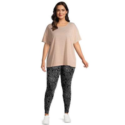 Cina Pantaloni stampati personalizzati Plus Size Alta vita Gym Fitness Sport Indossa Spandex Tessuto Burro Donna morbida Yoga Leggings per allenamento in vendita