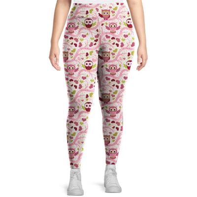 Cina Pantaloni stampati personalizzati Plus Size Alta vita Gym Fitness Sport Indossa Spandex Tessuto Burro Donna morbida Yoga Leggings per allenamento in vendita