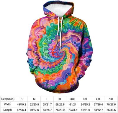 Cina Color Rainbow Printed Hoodie Tie Dye Sweatshirt Moda Pullover Grafico Per Uomini Donne in vendita