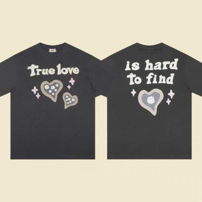 Cina Stampa grafica T-shirt Vintage Drop Spalla Manica corta Casual T-shirt larghe Abiti estivi in vendita