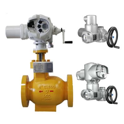 China A2000 Electric Axial Flow Control Valve Factory Customized Rotork Auma Limitorque Electric Valve Actuator Controller for sale