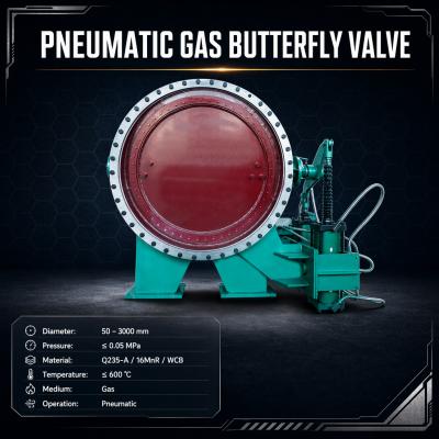 China SHENTONG Pneumatic Coal Gas Butterfly Valve Metal Seated Steel Plant Gas Control Butterfly Valve Supplier for sale