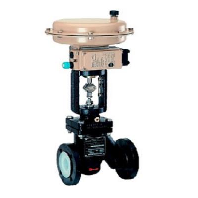 China PFA Lining Pneumatic Globe Valve DIN Globe Valve With Stable Performance for sale