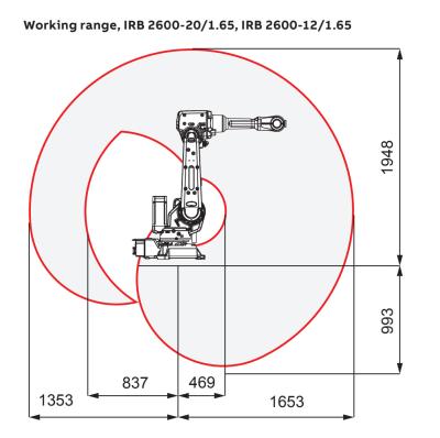 China 6 Axis Industrial  Robot Arm Automatic Welding Assembly and packing Robot Payload 12kg Reach 1850mm with IRC5 controller for sale