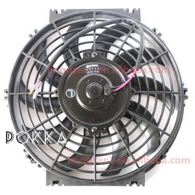 China POKKA 10 Inch Auto Cooling Fan 24V Curved Blade Cooling Motor Fan for Car Auto air Conditioning for sale