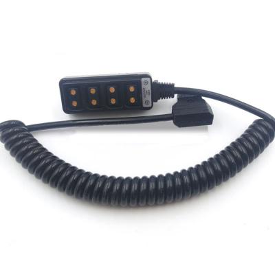 Cina Black D Tap Power Cable Spring Type 1 To 4 For ARRI Camera in vendita
