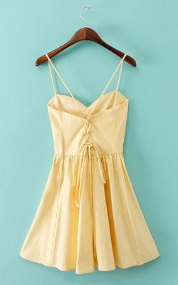 China Backless dress lace-up condole female summer sea beach dress for sale