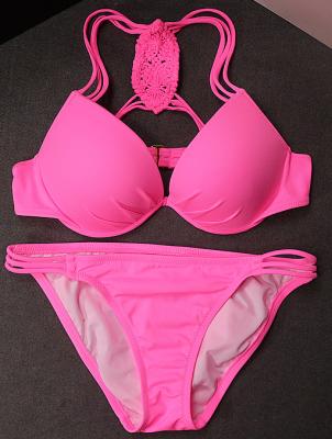 China Pure color fashion sexy black bikini, bubble hot spring bathing suit the ABCD cup for sale