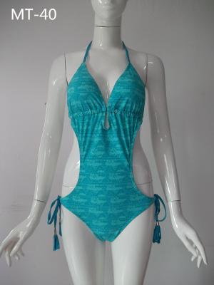 China Fashion sexy bikinis for women，green swimwear， naked back swimsuit for sale