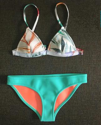 China Sexy Triangle Bikini holiday hot spring Beautiful flower printed swimwear for women for sale