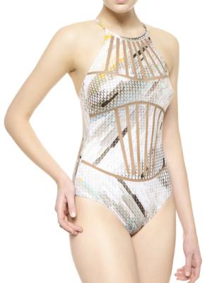 China Fashion women one piece swimwear nylon fabric for girl new design for sale