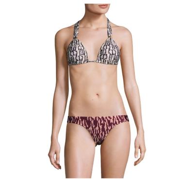 China Leopard print two piece bikini for ladies for sale