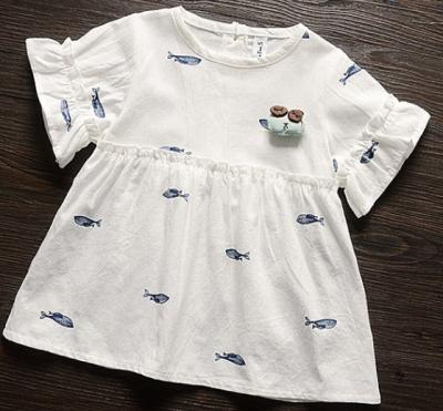 China 100%cotton voile baby short sleeve dress for sale