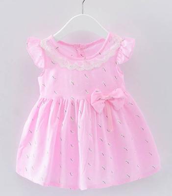 China Grils Lovely round collar bowknot falbala pleated dress for sale