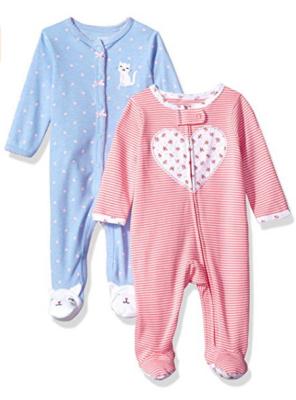 China Newborn  pinstripe printed Long Sleeve Baby Rompers  Set Foot Secti for sale