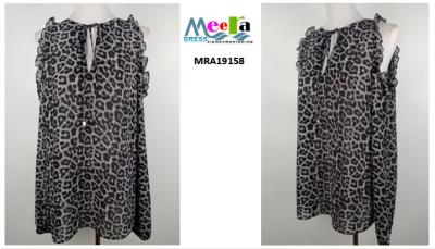 China 2019 Fashion Leopard print  Lotus leaf sleeve Dress for sale