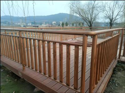 China Modern Zinc Steel Wood Grain Railing Galvanized Finish for sale