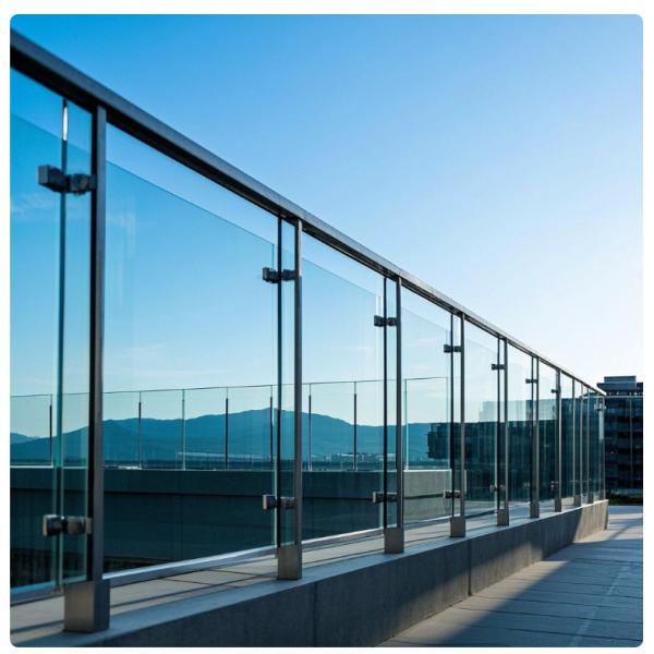 Quality Modern Stainless Steel Glass Balcony Railing UV Resistant for sale