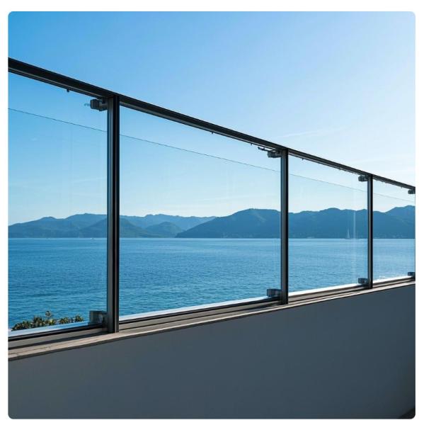 Quality Customizable Tempered Glass Balcony Railing for Indoor Outdoor Use for sale