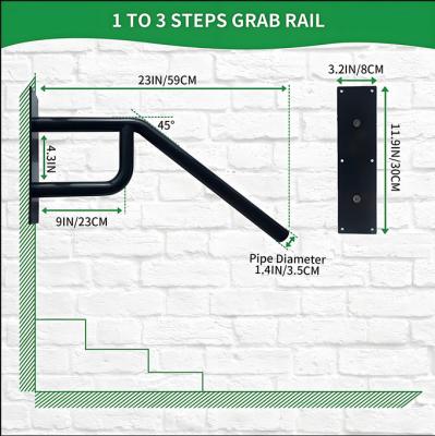 China Adjustable Wall Mounted Stair Railing Anti Slip Indoor Outdoor for sale