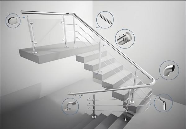 Quality Galvanized Industrial Stair Railing Wall Mounted ISO Certified for sale