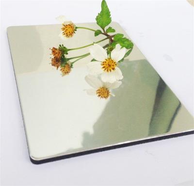 China 1220x2440x 4mm silver Mirror Aluminum Composite Panel for sale