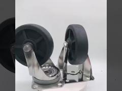 Black Stainless Steel Swivel Castor Wheels Heavy Duty 50mm Tread Width Heat Resistant