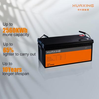 China 12.8v 200ah Lithium Battery Deep Cycle LFP Battery Lithium Iron Phosphate RV Lead Acid Replacement for sale