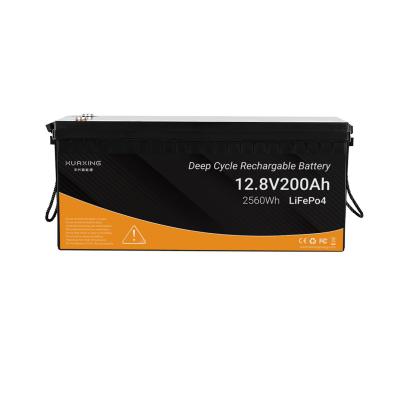 China 12V 200Ah Lifepo4 Polymer Battery Pack Built In BMS Deep Cycle 12.8V For Electric Tricycle Camping for sale