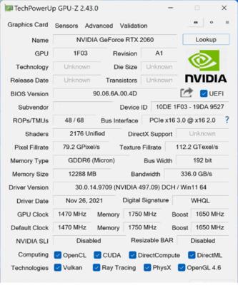 중국 PC를 위한 PCWINMAX RTX2060 마이닝 그래픽 카드 RTX 2060 6GB 192Bit GDDR6 이원적이 팬 8 핀 판매용