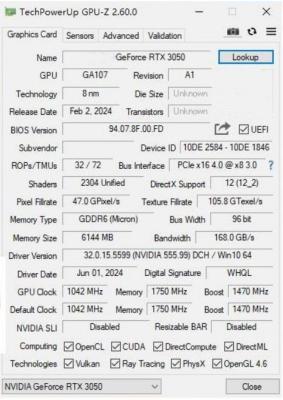 China PCWINMAX New GeForce RTX 3050 Graphics Card 6GB GDDR6 96Bit HD DP Output PCIe 4.0 Low Profile for PC for sale