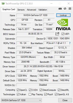 중국 PWINMAX 지포스 GT 1030 2GB GDDR5 비디오 그래픽 카드 GPU HD DVI 출력 싱글 슬롯 데스크탑 PC 비디오 카드 지원 OEM ODM 판매용