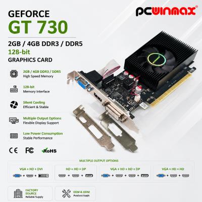 China PCWINMAX Geforce GT 730 2GB 4GB DDR3 DDR5 64 Bit Graphics Card HD+HD+DP Ports Low Profile Video Card for PC for sale