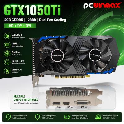 China PCWINMAX Geforce GTX 1050 Ti 4GB GDDR5 128Bit Gaming Graphics Card with HD Output OEM/ODM In Stock for Desktop Computer for sale