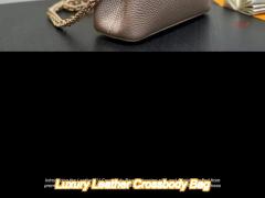 stylish and spacious crossbody bag pink purple cowhide business purse for women