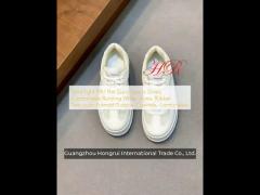 ultra light white leather sports shoes comfortable cowhide sneakers with rubber sole