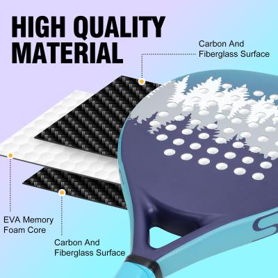 China 26cm Face Size WOOWAVE Carbon Fiber Custom EVA Memory Core Beach Padel Tennis Racket for sale
