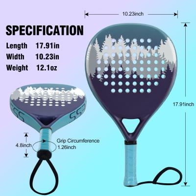 China Raquete de padel WOOWAVE Raquete de tênis de praia de fibra de carbono azul com núcleo de memória EVA à venda