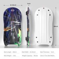 China Customizable Logo 48'' HDPE Plastic Snow Sled with 2 Handles Pull Rope for sale