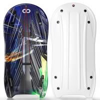 China Customizable Logo 48'' HDPE Plastic Snow Sled with 2 Handles Pull Rope for sale