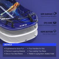 China Customizable Logo 48'' HDPE Plastic Snow Sled with 2 Handles Pull Rope for sale