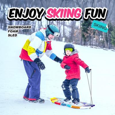 China Season Winter Snow Pulling Snow Board Durable Plastic Single Snow Sled for Kids' Fun for sale