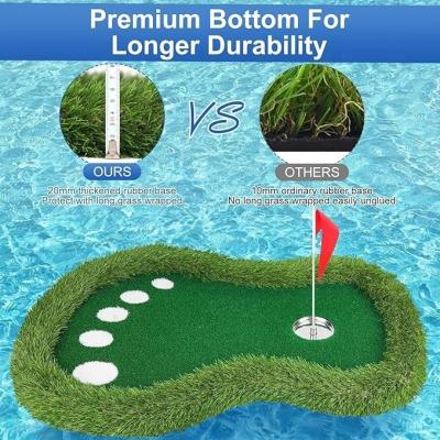 China Artificial Grass and Cages Mats 2024 Inflatable Floating Green Mat for Outdoor Golf Game for sale