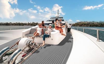 China Grey Custom EVA Foam Mat Sheet for Yacht Decking Marine Floor Deck Pad Boat Decking for sale