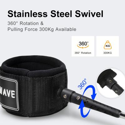 China 6'7'8'9'10'11'12' Surfboard Leash with Strong and Durable Coil or Straight Cord for sale