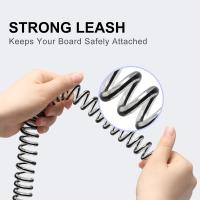 China 5.5mm/7mm/8mm/OEM Diameter Solid Pattern Type Surfboard Coiled Leash for Paddle Board for sale