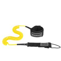 China 6ft Orange Polyurethane Coil Surfboard Leash with Single Layer Padded Wrist Strap for sale